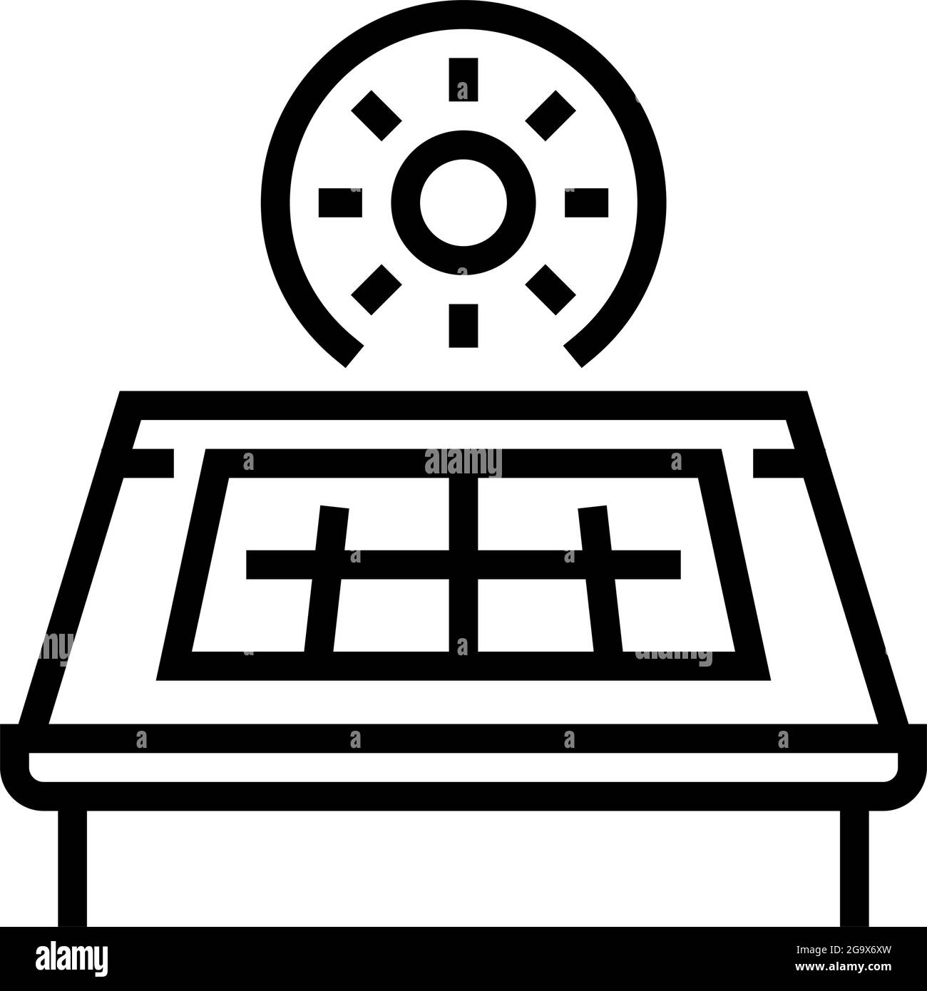 solar panel installation line icon vector illustration Stock Vector ...