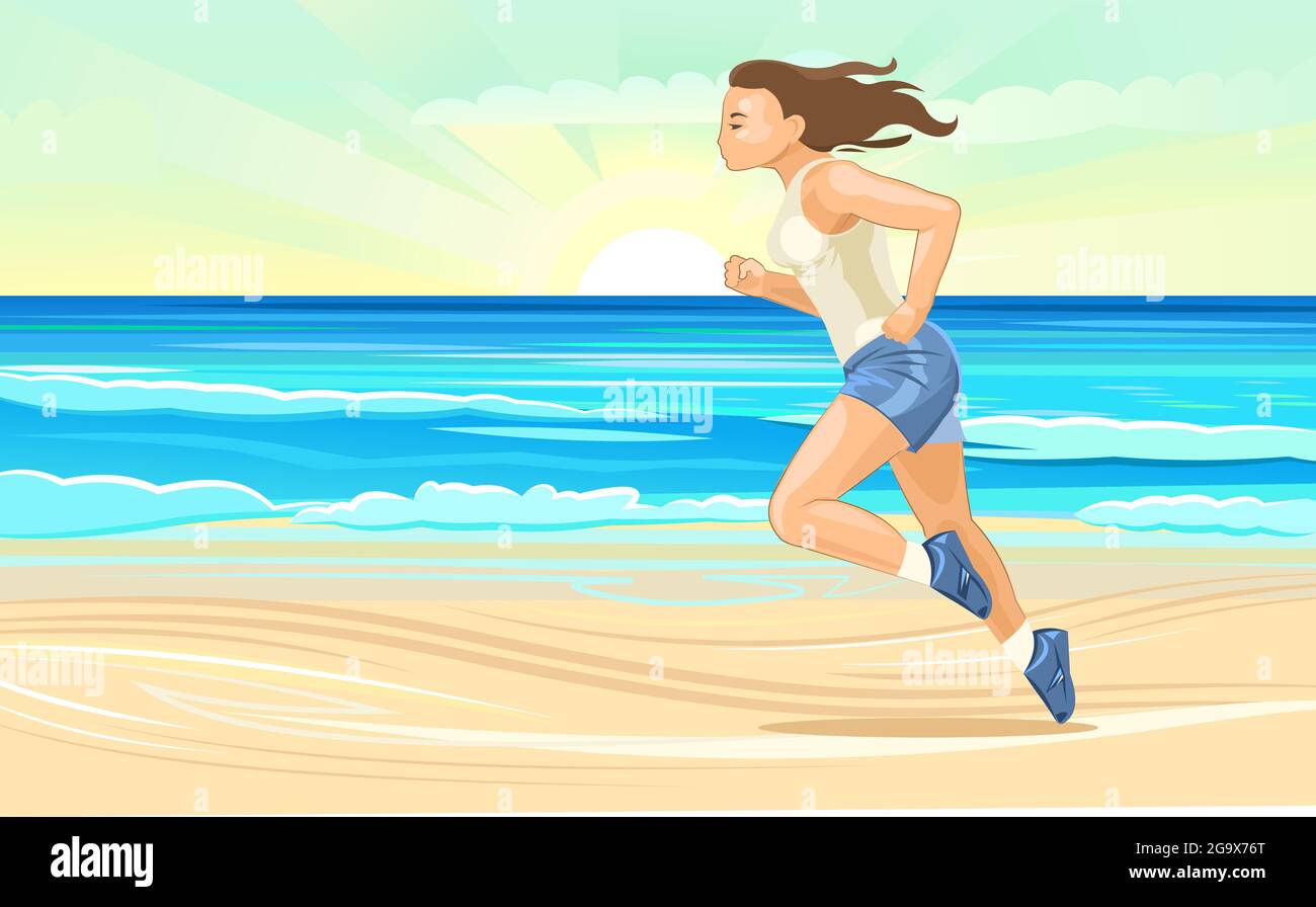 Cartoon Running In The Sand