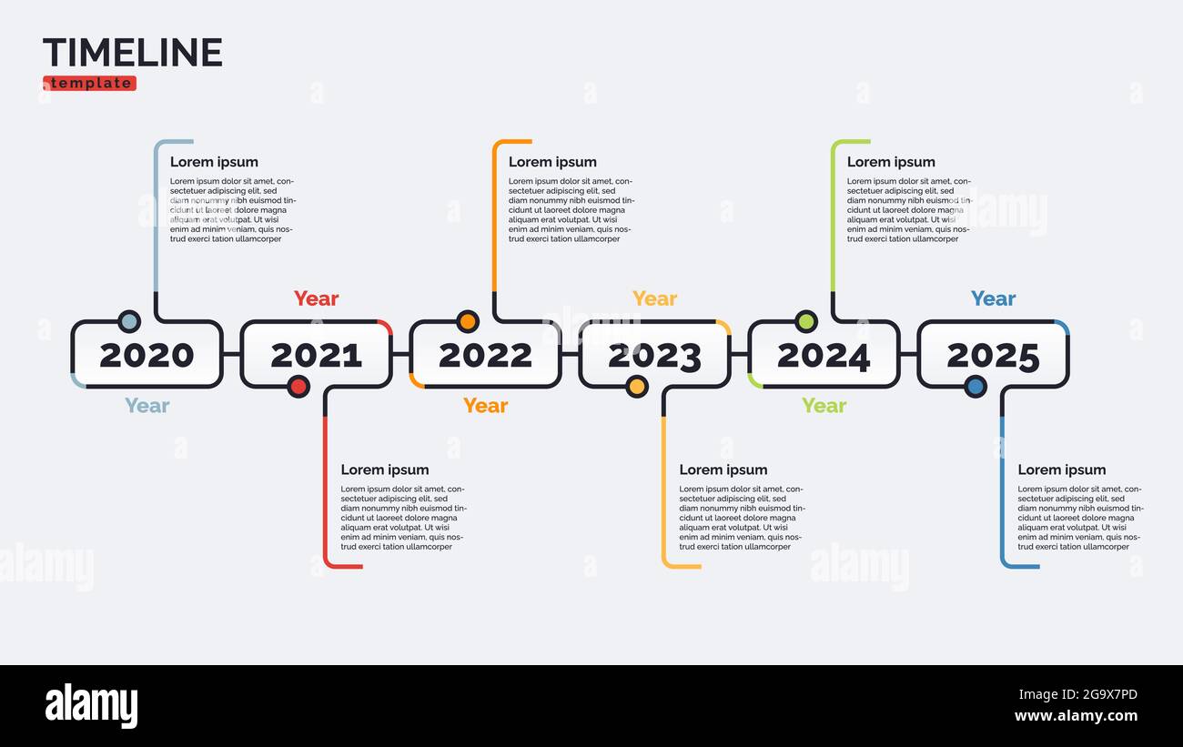 Vector timeline minimal infographic concept template with six periods ...
