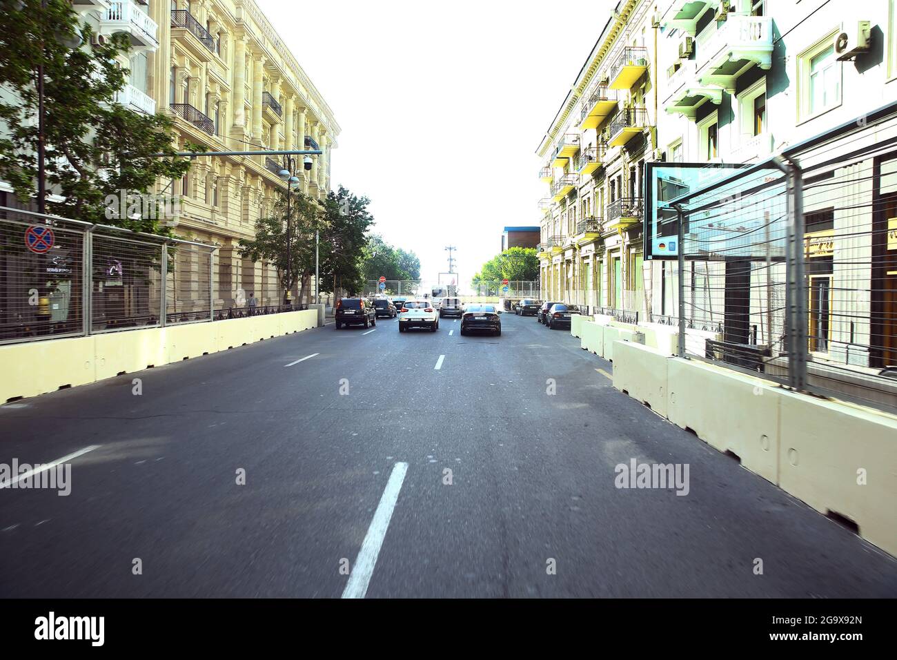 Streets of Baku during Formula 1 Azerbaijan Grand Prix 2021. Panoramic ...