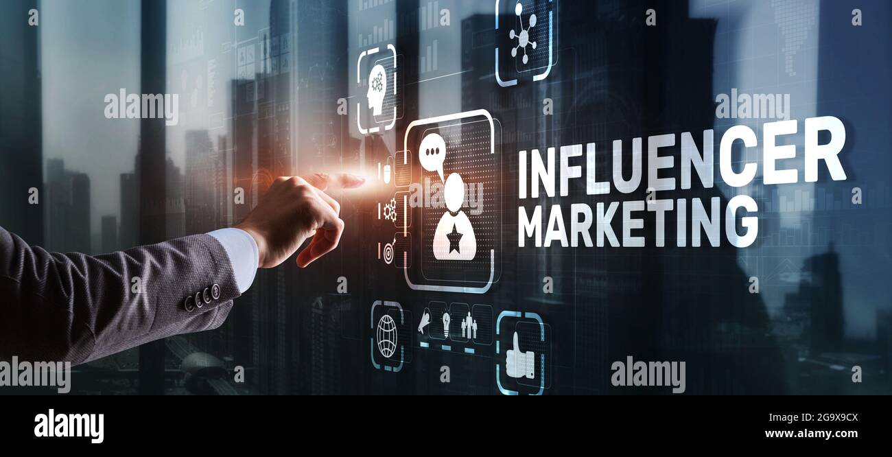 Influencer marketing concept. Business Internet concept Stock Photo - Alamy
