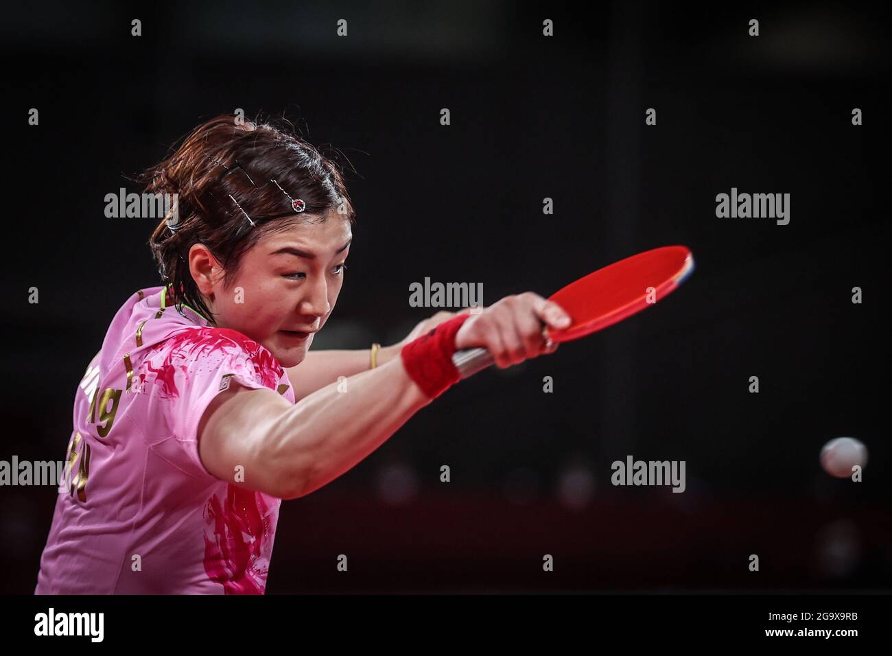 Tokyo, Japan. 28th July, 2021. Chen Meng of China hits a return during ...
