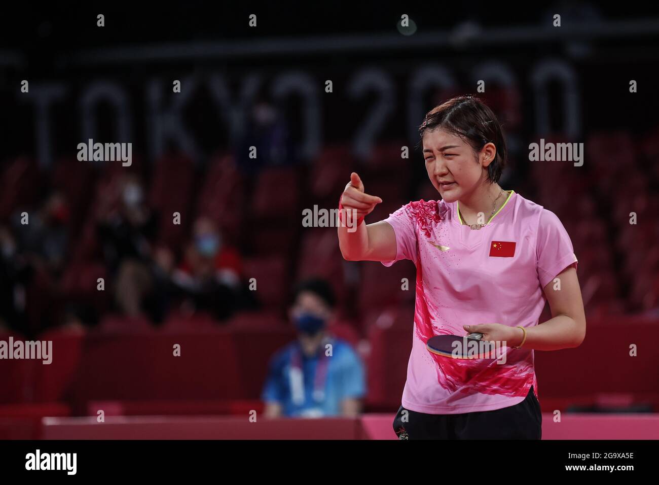 Tokyo, Japan. 28th July, 2021. Chen Meng of China gestures during the ...