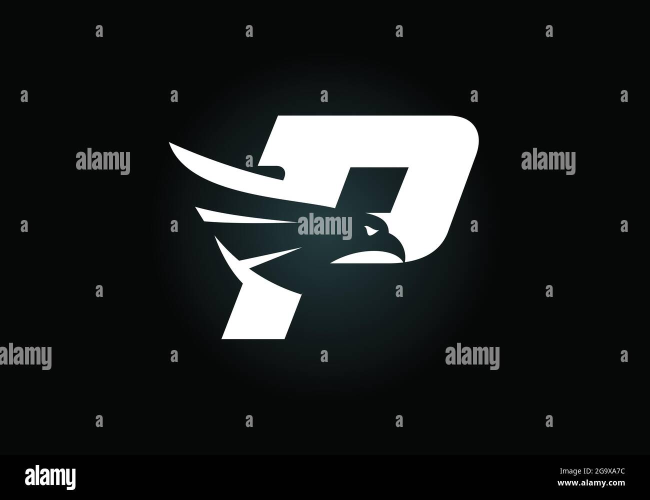 Initial P monogram letter alphabet with Eagle head negative space symbol. Creative Eagle head ...