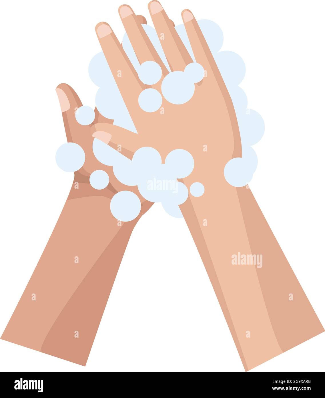 Hands washing bubbles soap Cut Out Stock Images & Pictures - Alamy