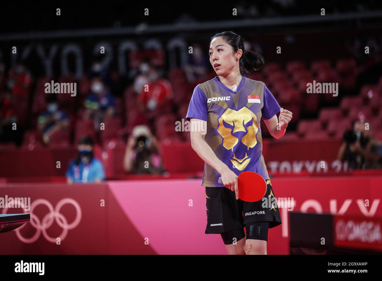 Tokyo, Japan. 28th July, 2021. Singapore's Yu Mengyu reacts during the ...