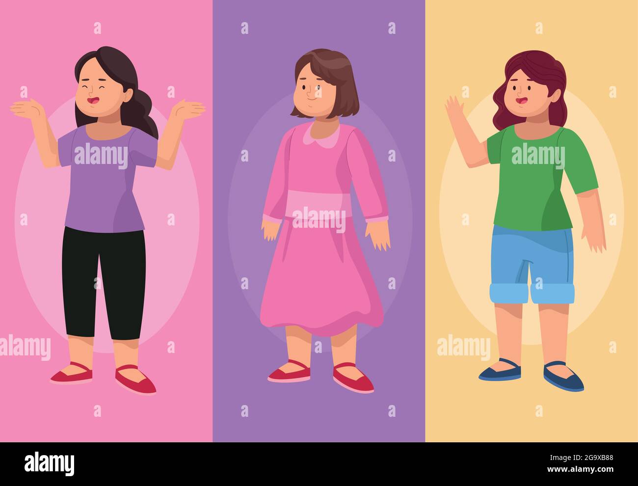 three girls characters Stock Vector Image & Art - Alamy