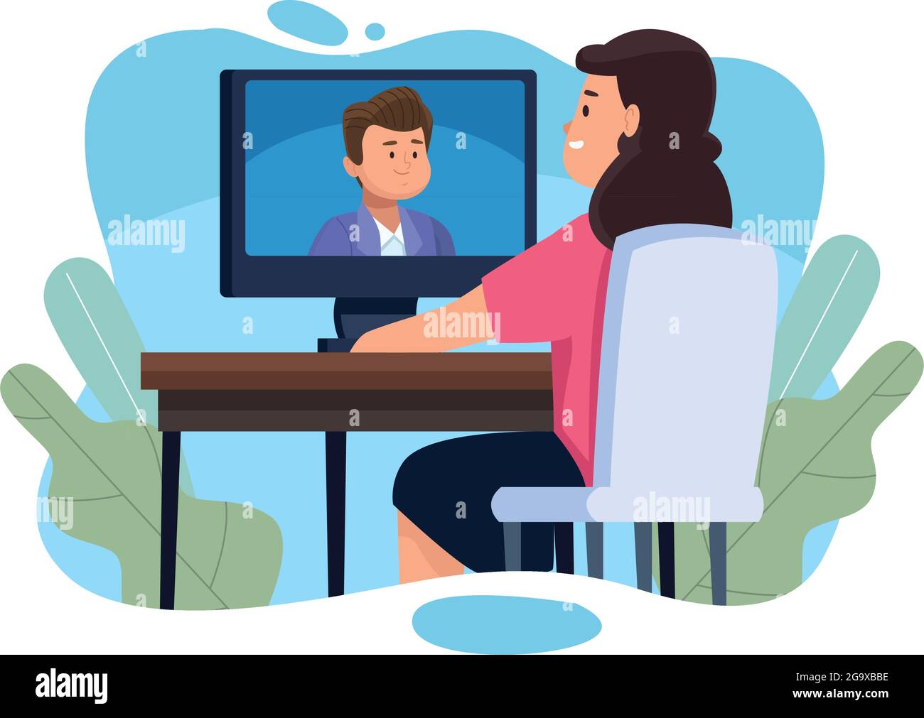 Man woman connect on online Stock Vector Images - Alamy