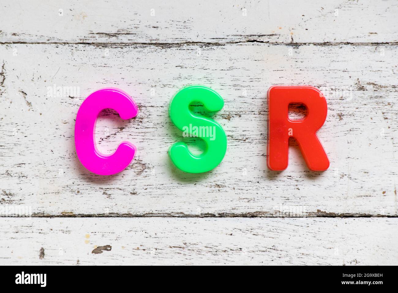 Color alphabet in word CSR (Abbbreviation of corporate social ...