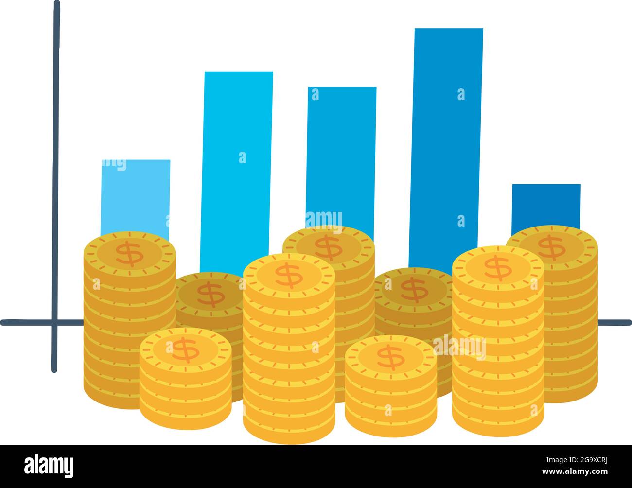 chart and coins Stock Vector Image & Art - Alamy