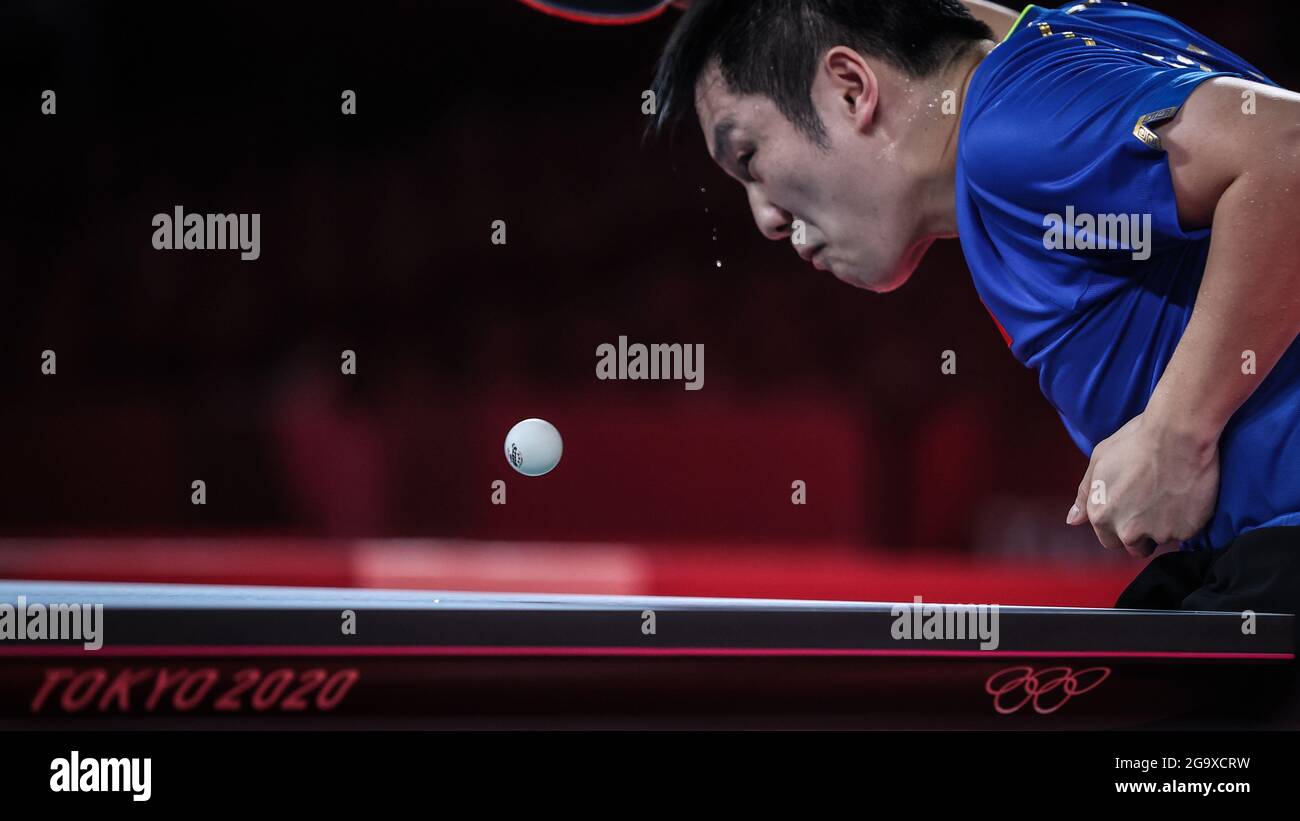 Tokyo, Japan. 28th July, 2021. Fan Zhendong of China competes during ...