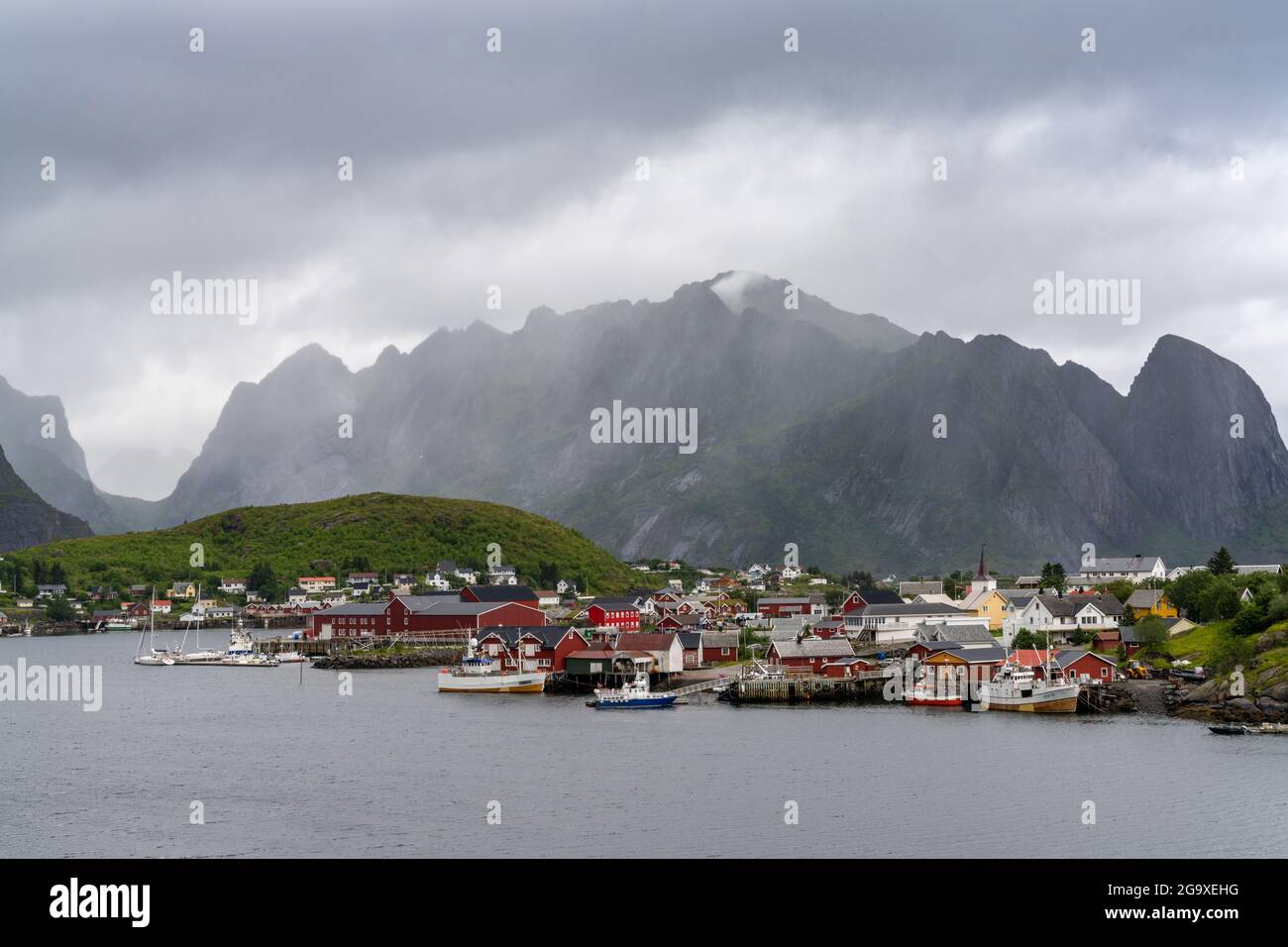 Moskenes, Norway - 20 July, 2021: view of the village of Moskenes on ...