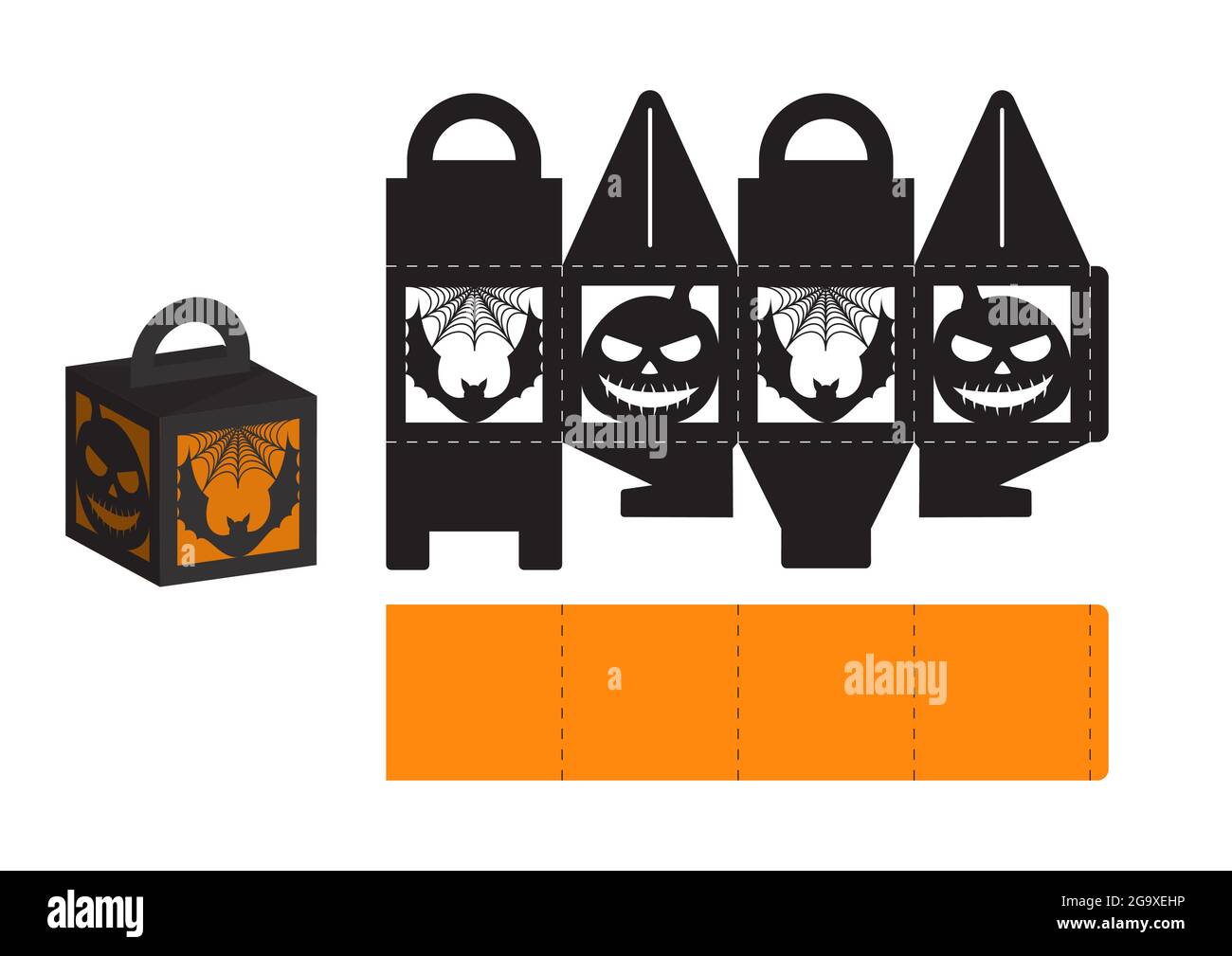 Happy Halloween treat box. Gift party favor box for sweets, candies ...