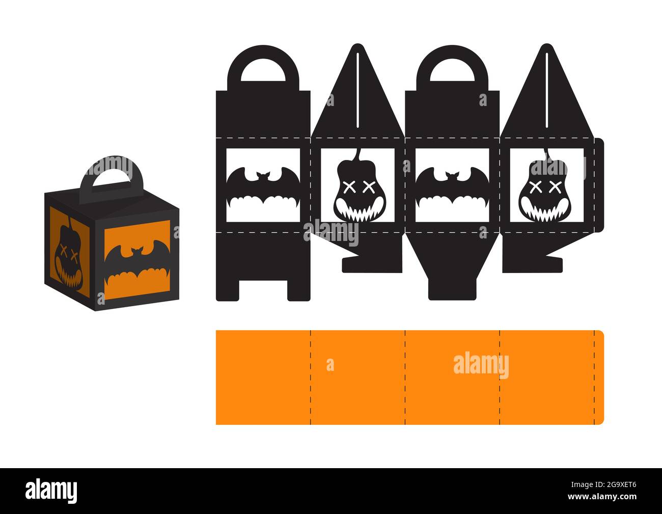 Happy Halloween treat box. Gift party favor box for sweets, candies ...