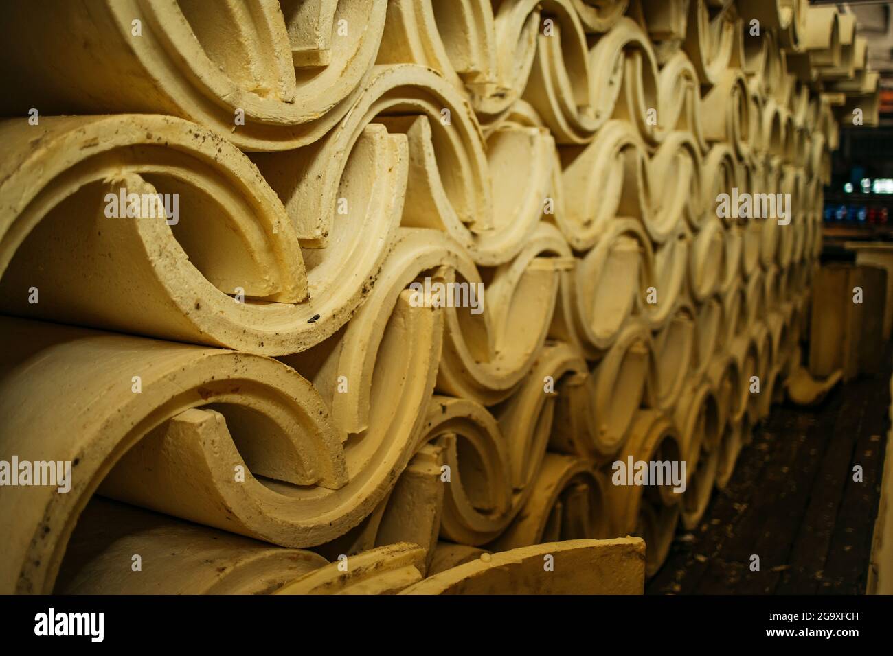 Factory, for the production of insulation for pipes Stock Photo - Alamy