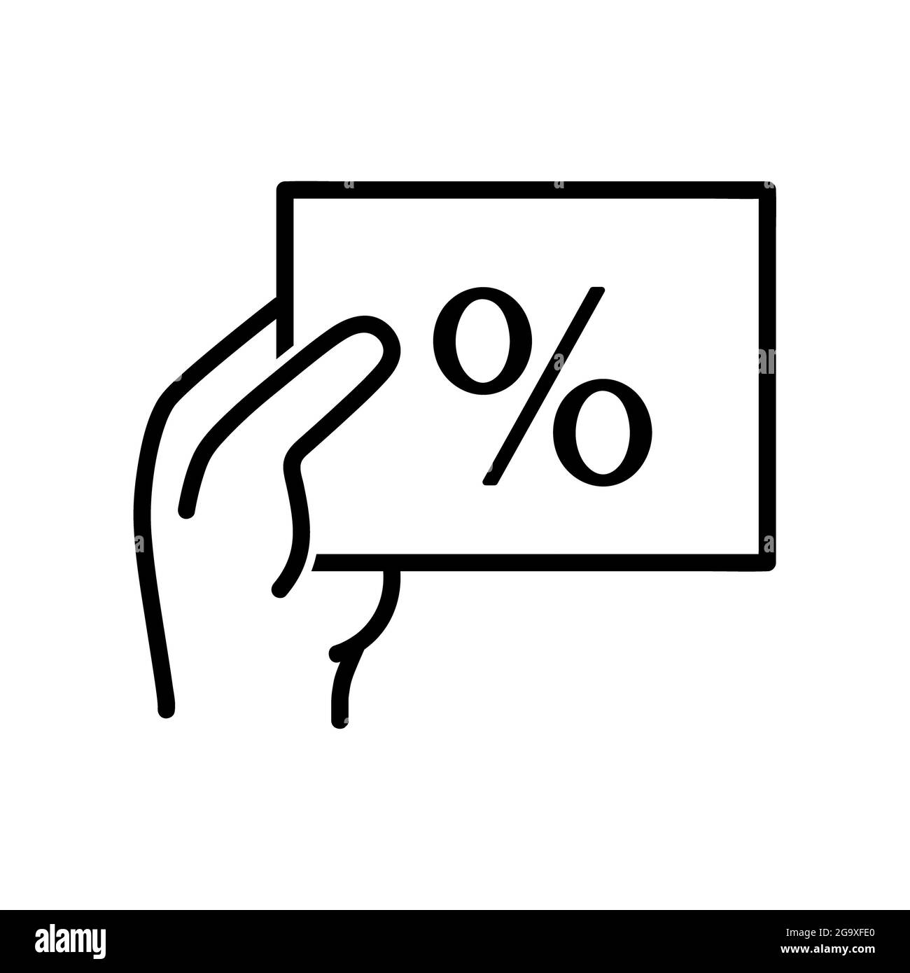 Discount icon. Offer pictogram for web. Line stroke. Percentage tag ...