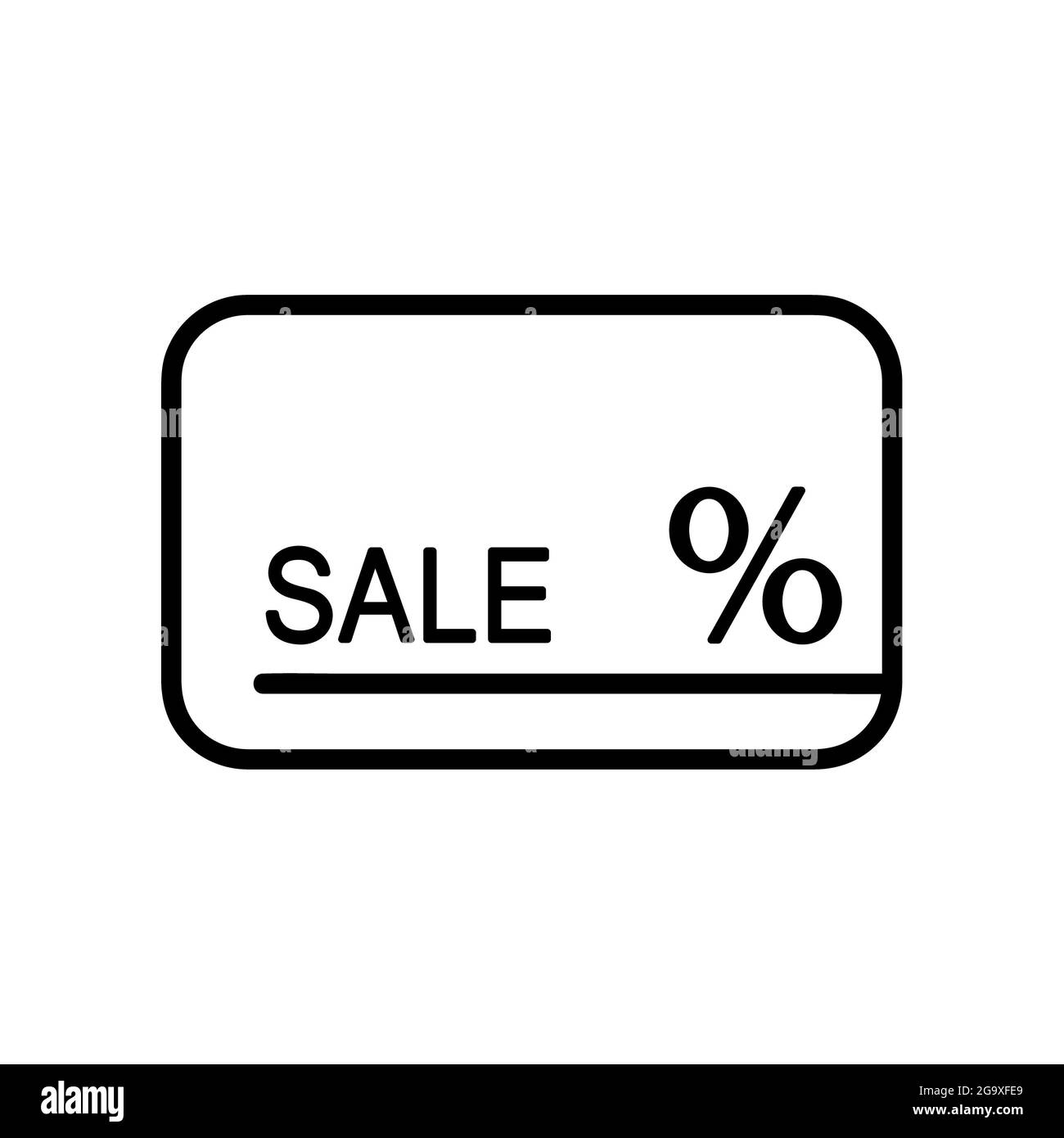 Discount icon. Offer pictogram for web. Line stroke. Percentage tag ...