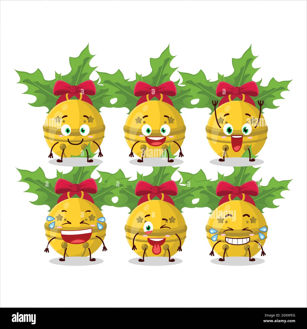 Cartoon character of christmas bells with smile expression. Vector ...