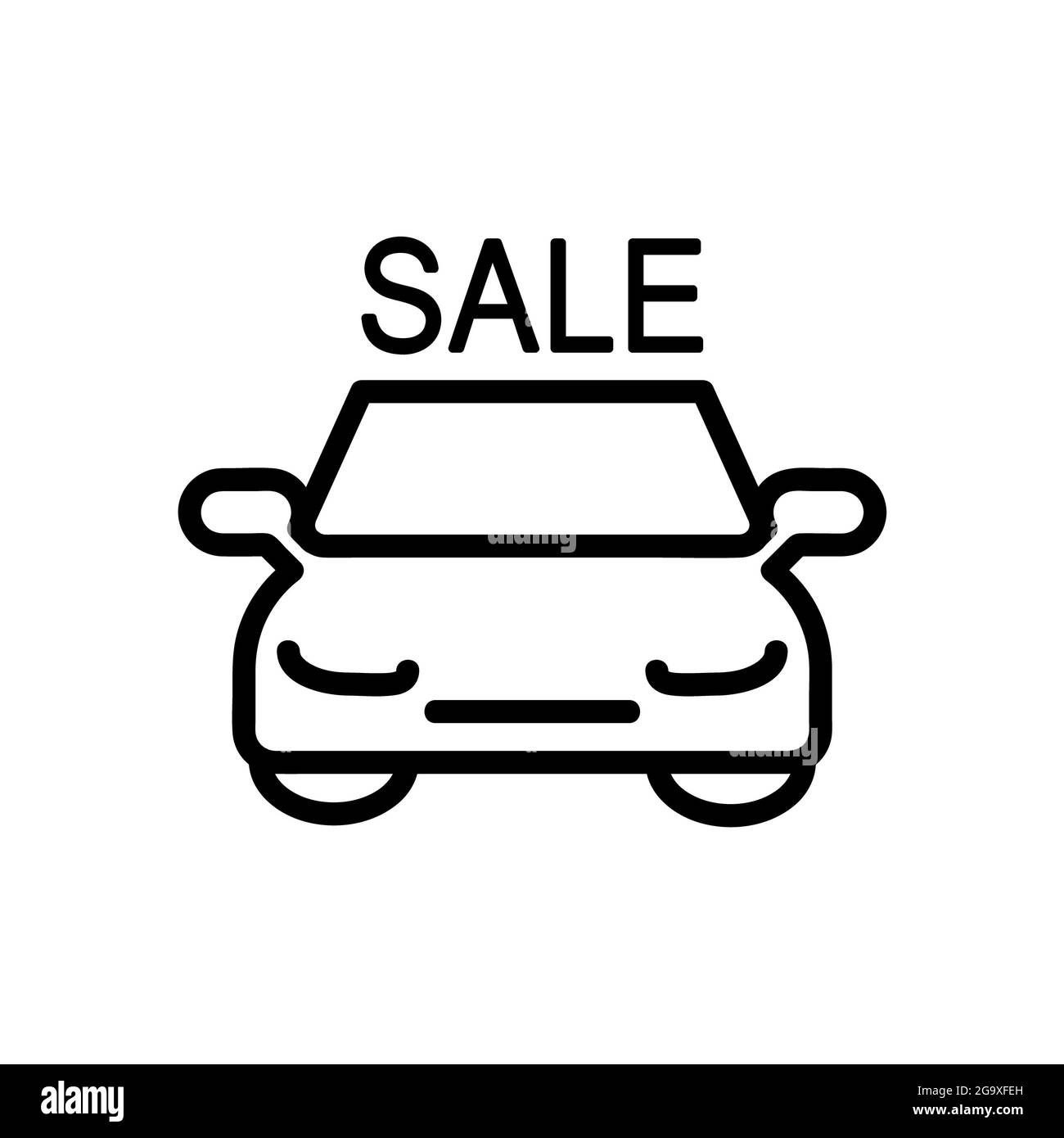 Sale icon. Car pictogram for web. Line stroke. Isolated on white ...