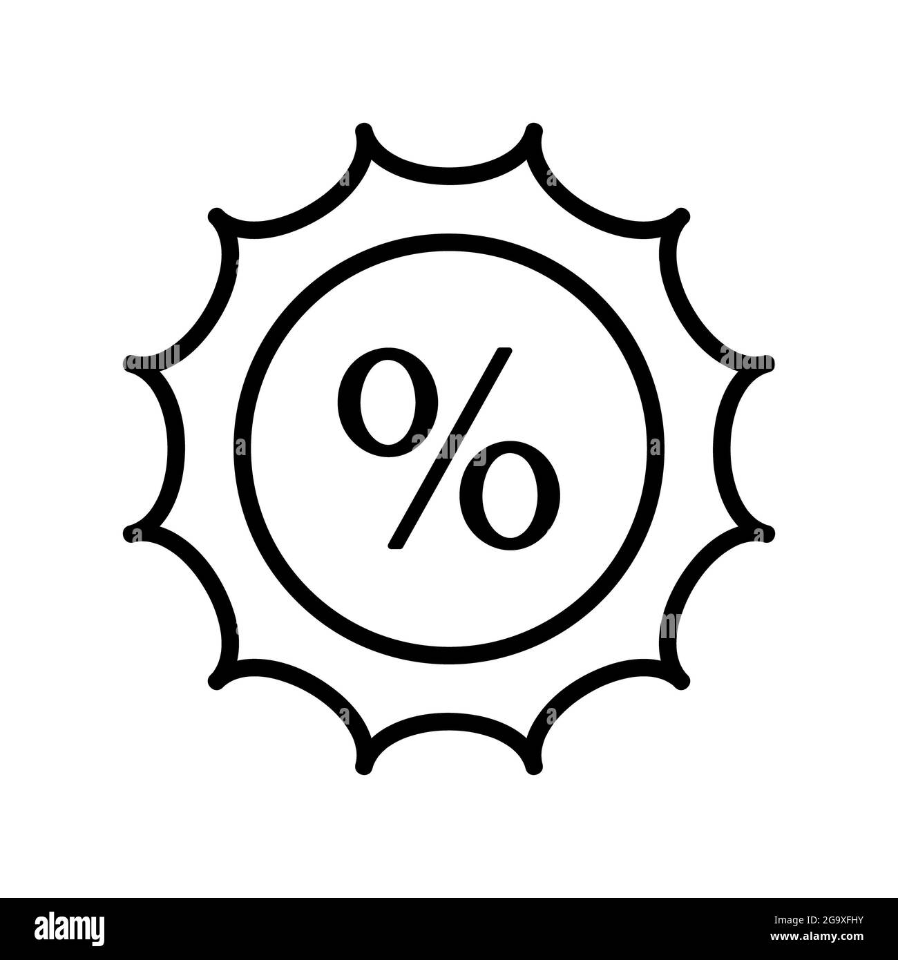 Discount icon. Offer pictogram for web. Line stroke. Percentage tag ...