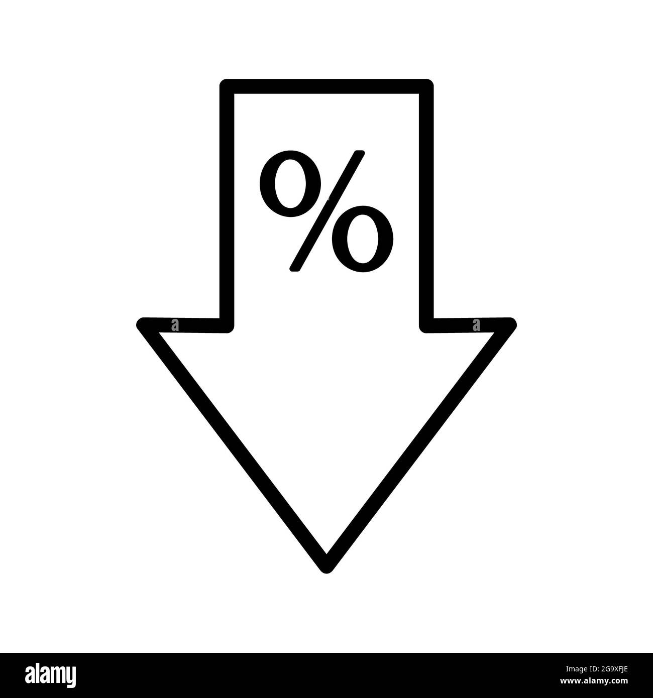 Discount icon. Offer pictogram for web. Line stroke. Percentage tag ...