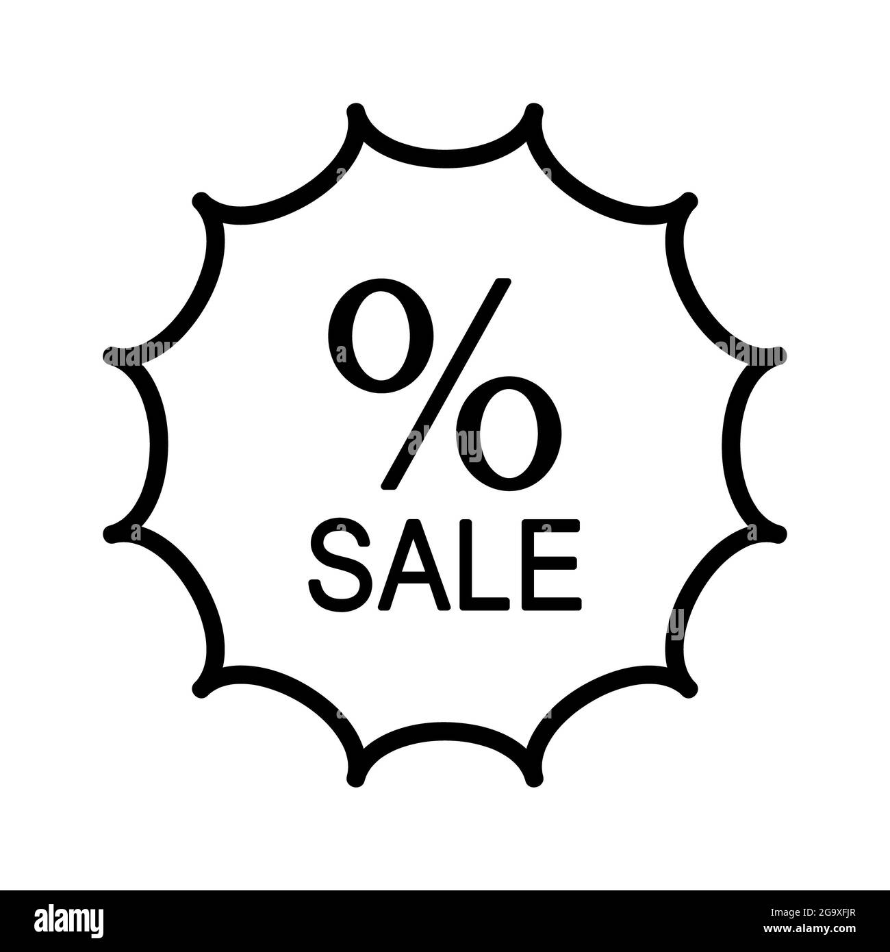 Discount icon. Offer pictogram for web. Line stroke. Percentage tag ...