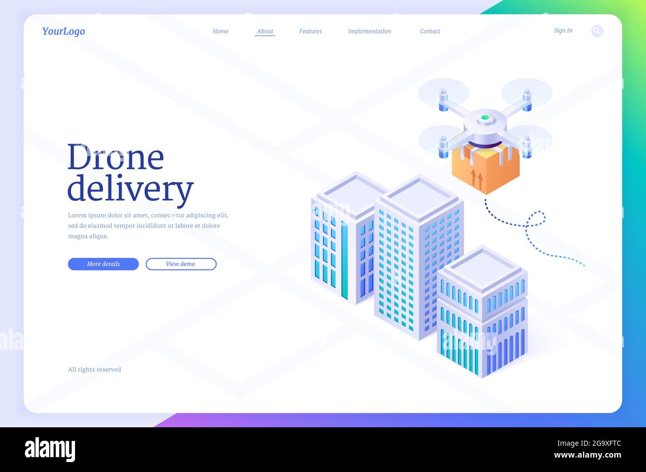 Drone delivery icon isometric Stock Vector Images - Alamy