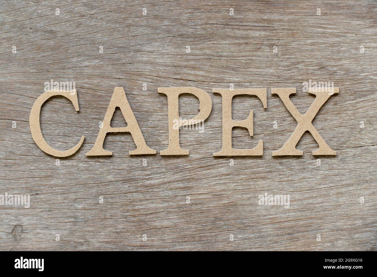 Alphabet letter in word CAPEX (Abbreviation of Capital Expenditure) on ...