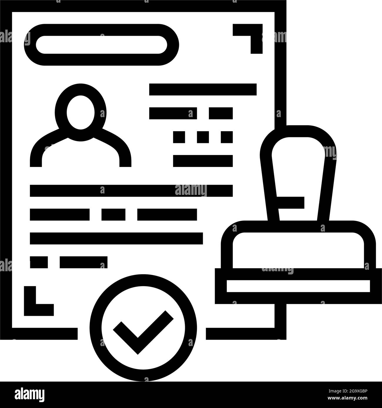 successful visa obtaining line icon vector illustration Stock Vector ...