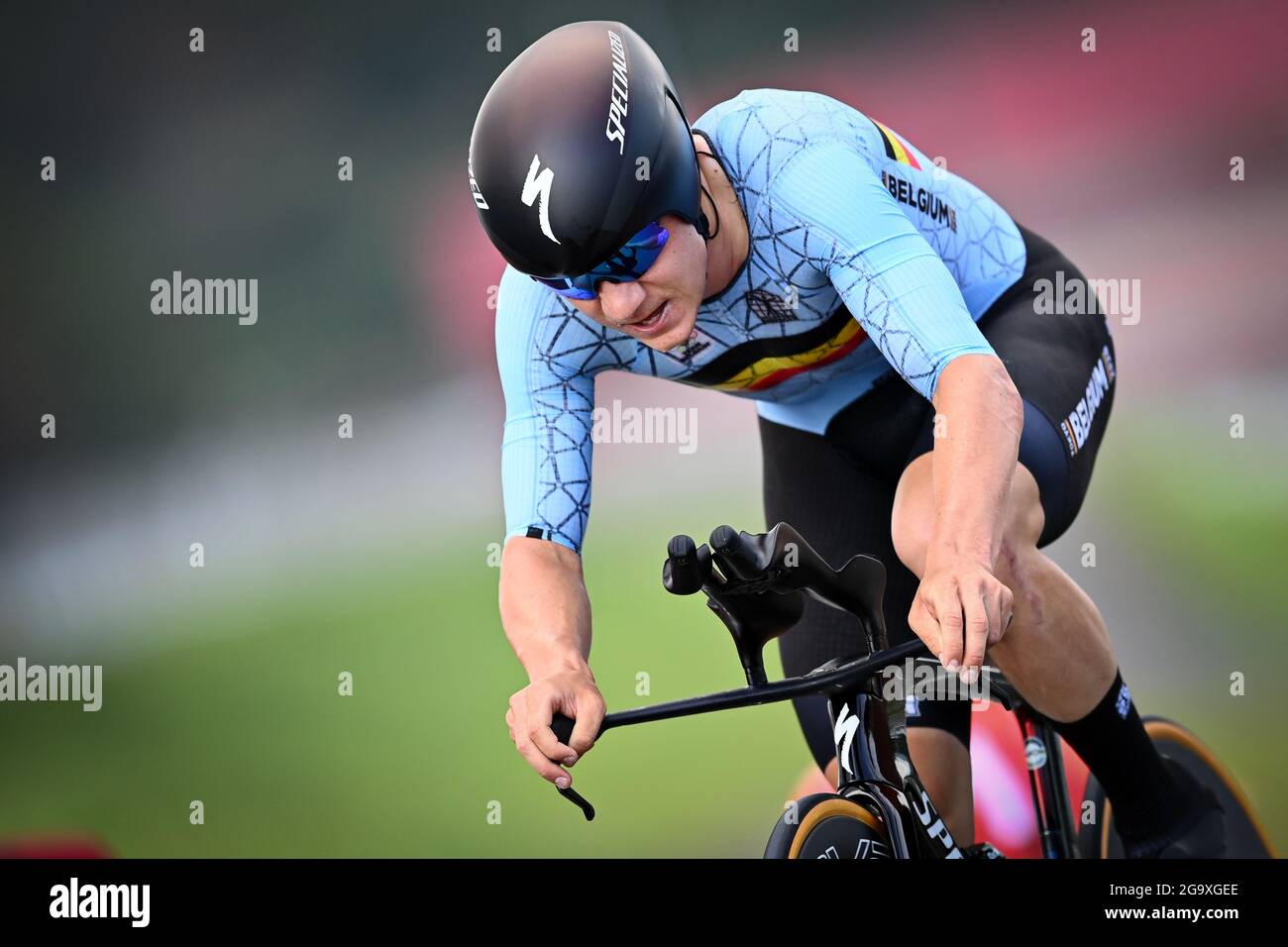 Belgian cyclist Remco Evenepoel pictured in action during the men time ...