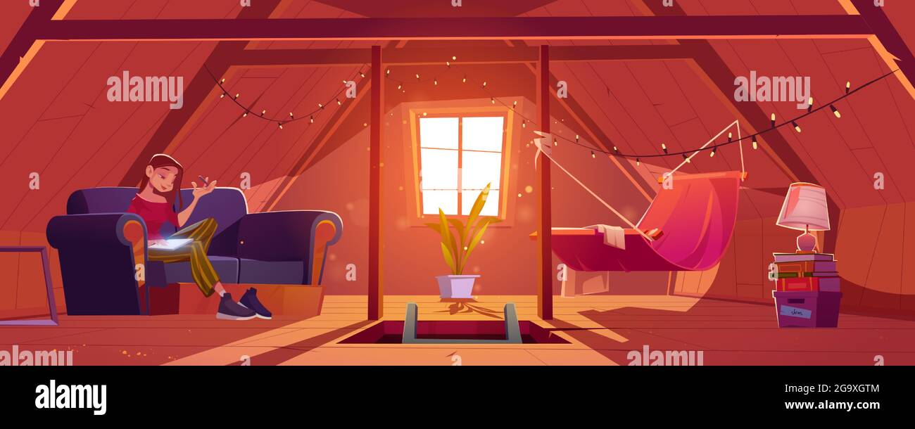 The woman in the attic Stock Vector Images - Alamy