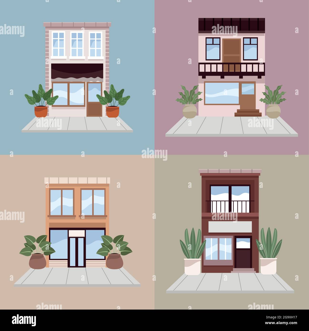 four city urban buildings Stock Vector Image & Art - Alamy