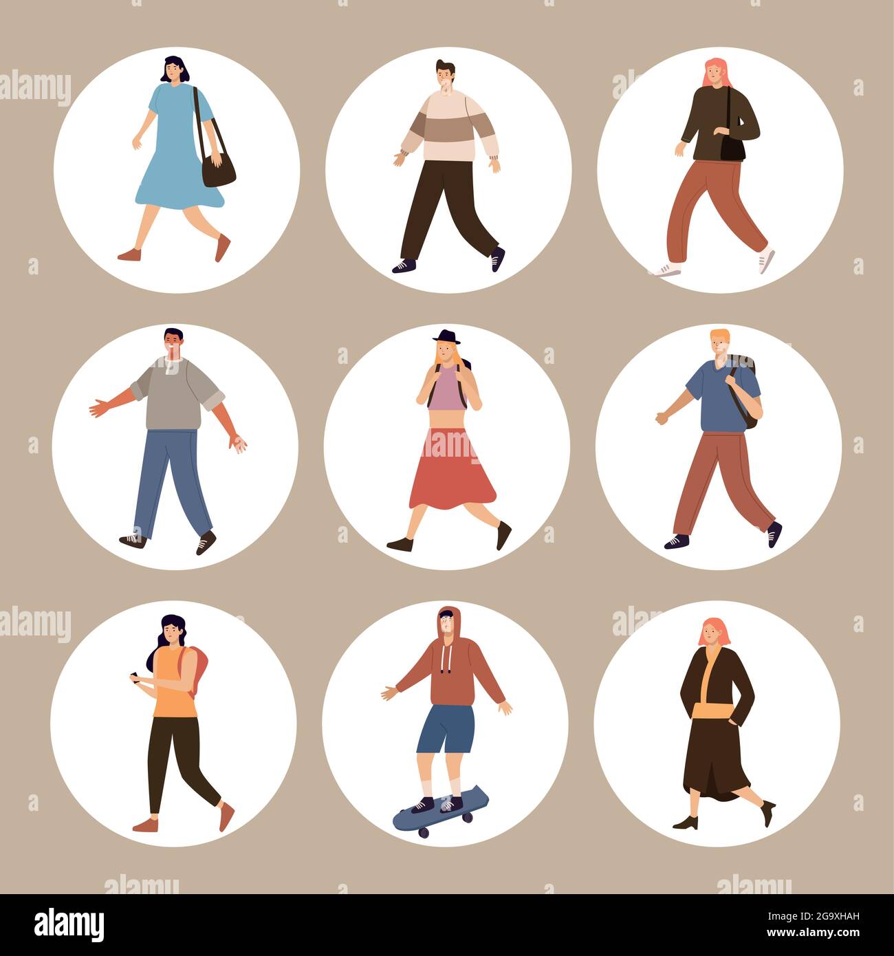 Pedestrians walk walking Stock Vector Images - Alamy