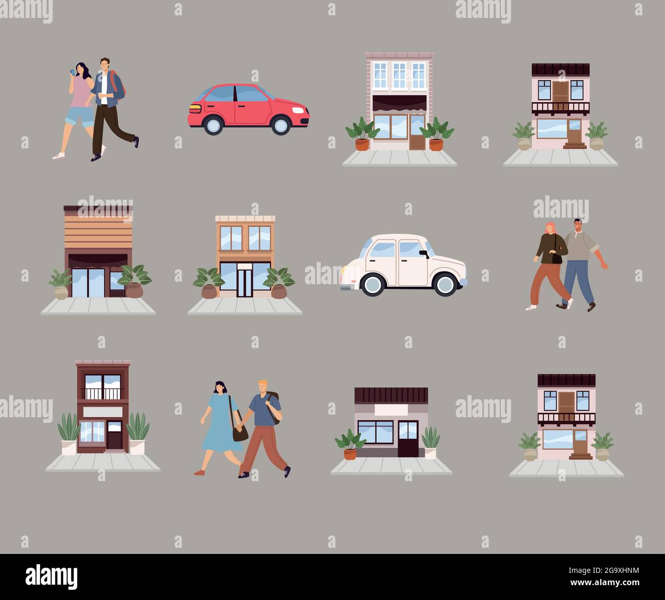 twelve city urban icons Stock Vector Image & Art - Alamy