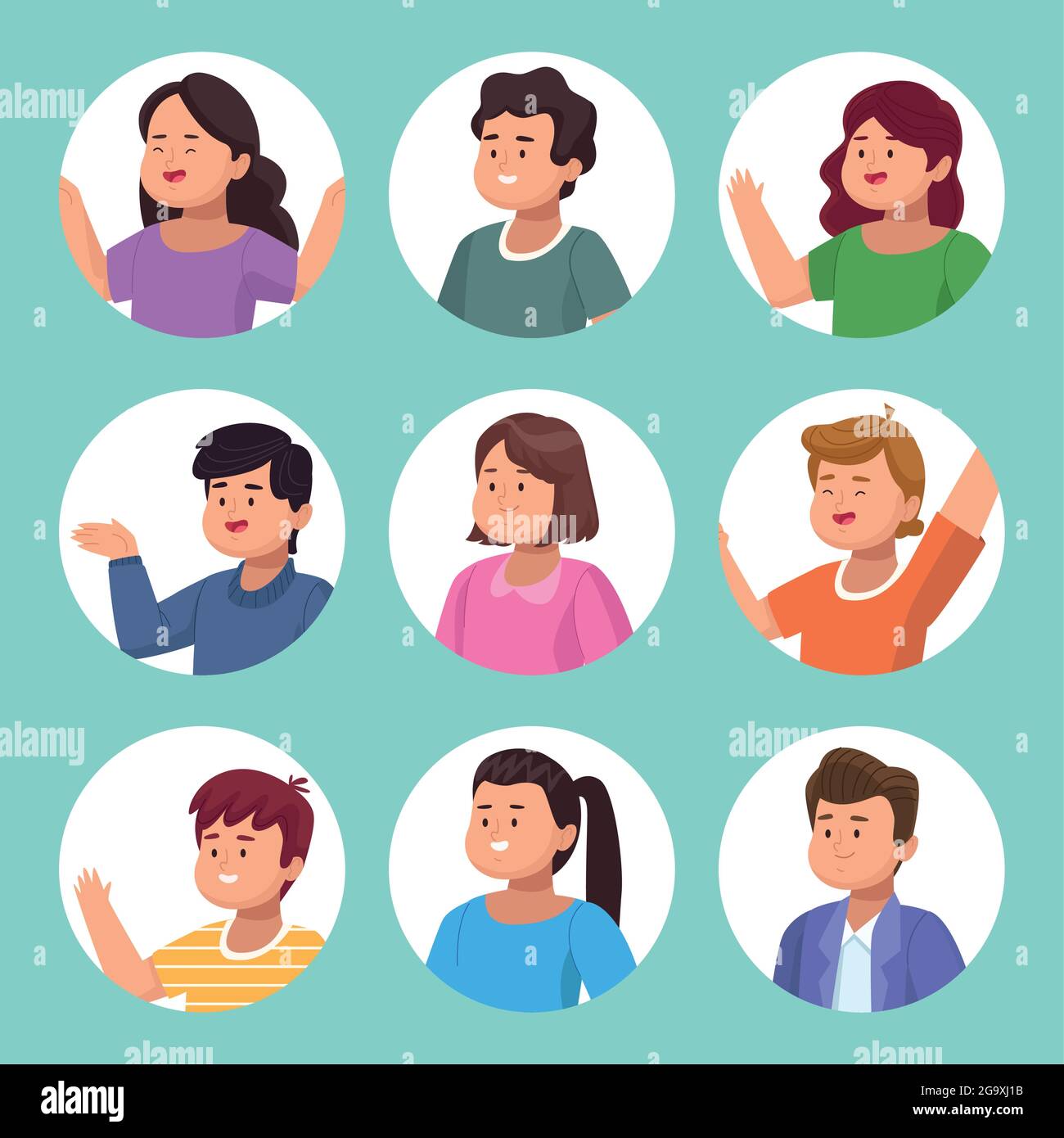 nine persons group Stock Vector Image & Art - Alamy