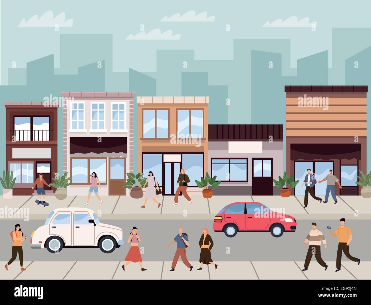 urban cityscape scene Stock Vector Image & Art - Alamy