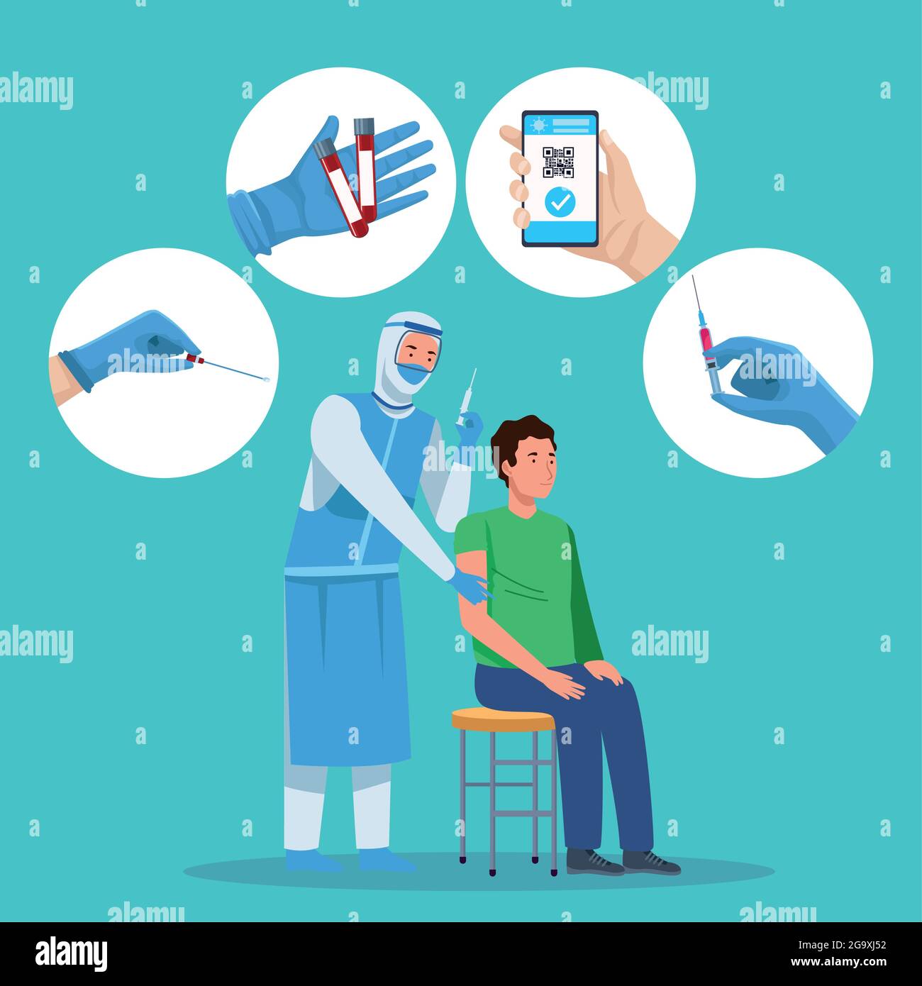 doctor man and covid 19 virus icon set Stock Vector Image & Art - Alamy