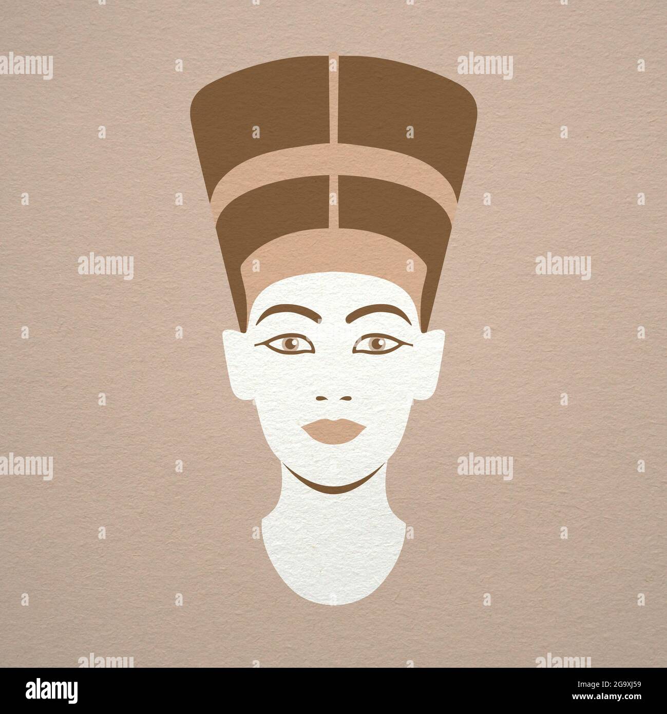 Portrait illustration of ancient Egyptian queen Nefertiti - Modern ...