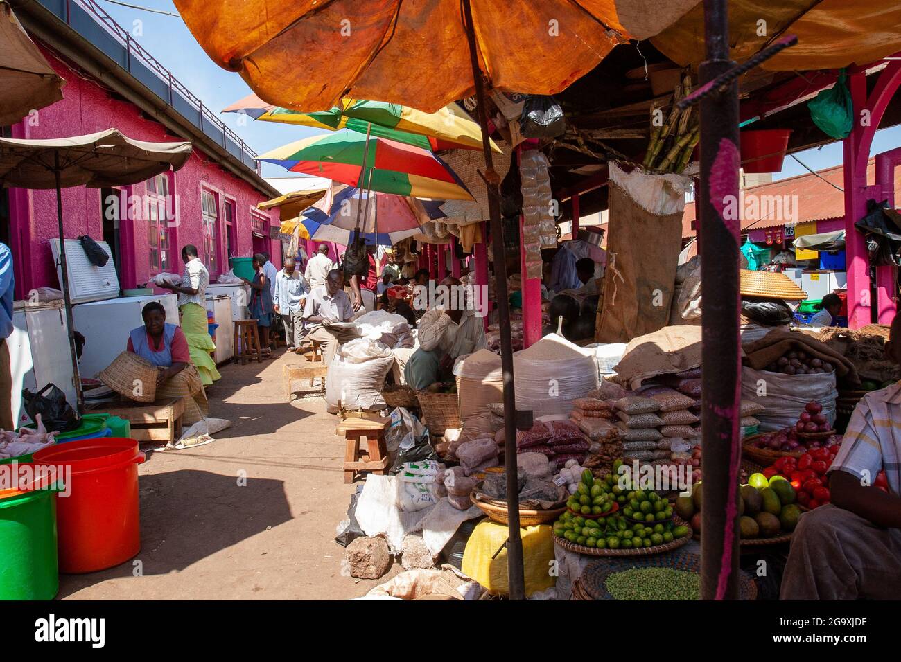 Kampala, Uganda - august 2008 - local Nakasero market in Kampala uganda ...