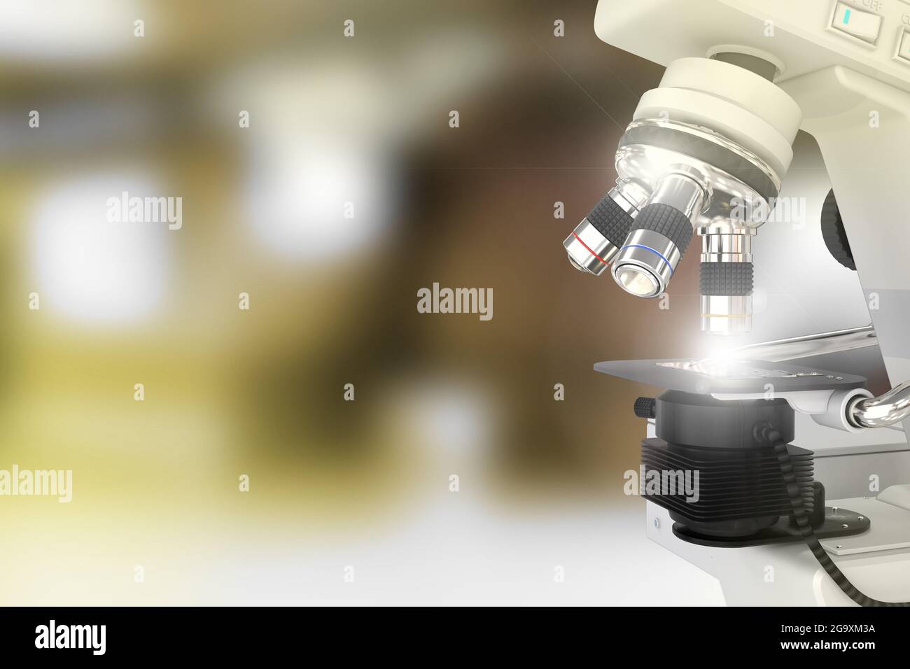 nanotechnology research concept, object 3D illustration - laboratory ...