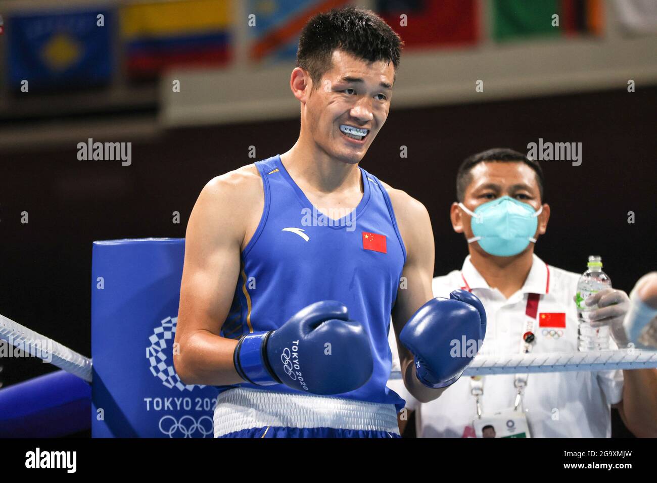 Tokyo, Japan. 28th July, 2021. Chen Daxiang of China gets checked by ...