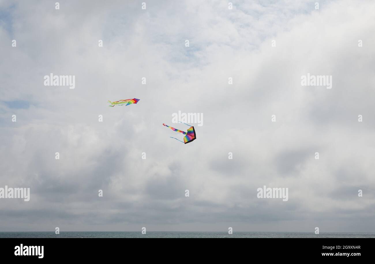 Kites flying in summer 2021 Stock Photo - Alamy