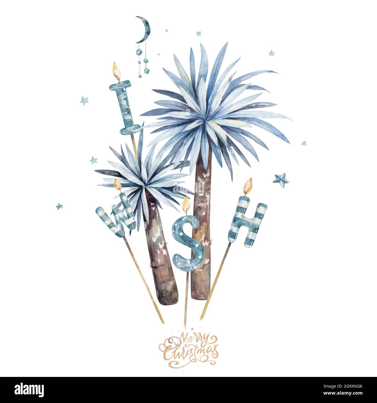 Big set of blue New Year Set for Christmas tree, spruce, balls ...