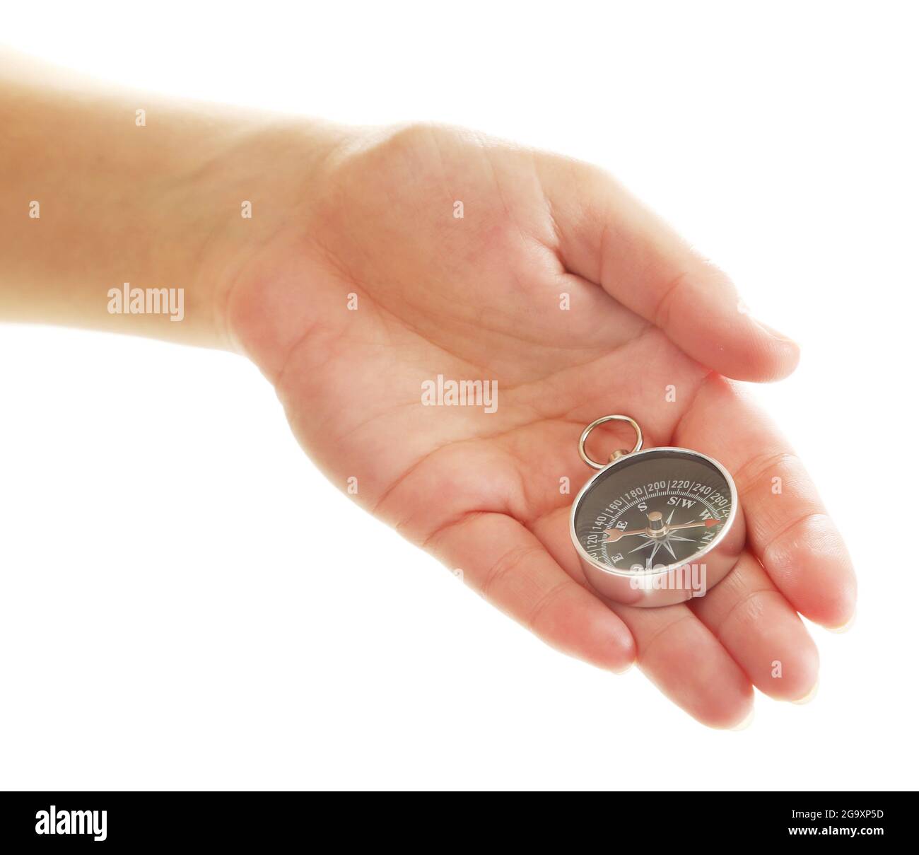 Female hand with compass Stock Photo - Alamy