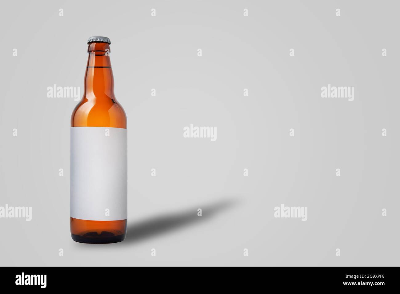 Beer bottle mockup. Isolated full bottle of lager beer with blank ...