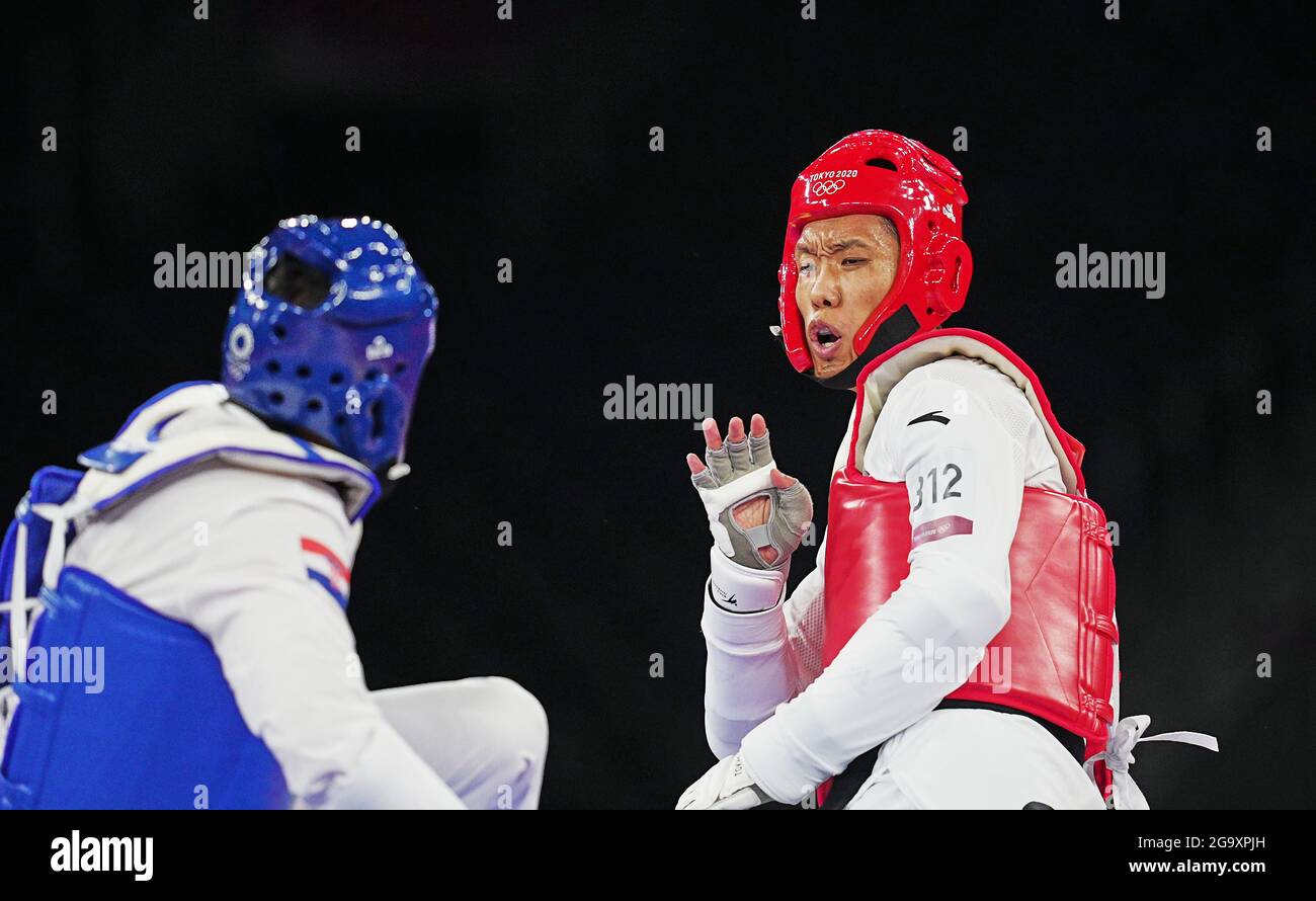 July 27, 2021: Hongyi Sun from China and Ivan Sapina from Croatia ...