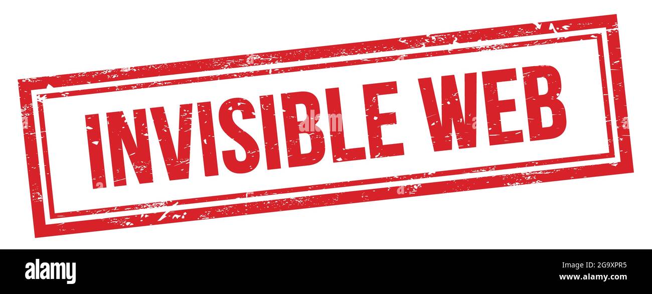 INVISIBLE WEB text on red grungy vintage rectangle stamp Stock Photo ...
