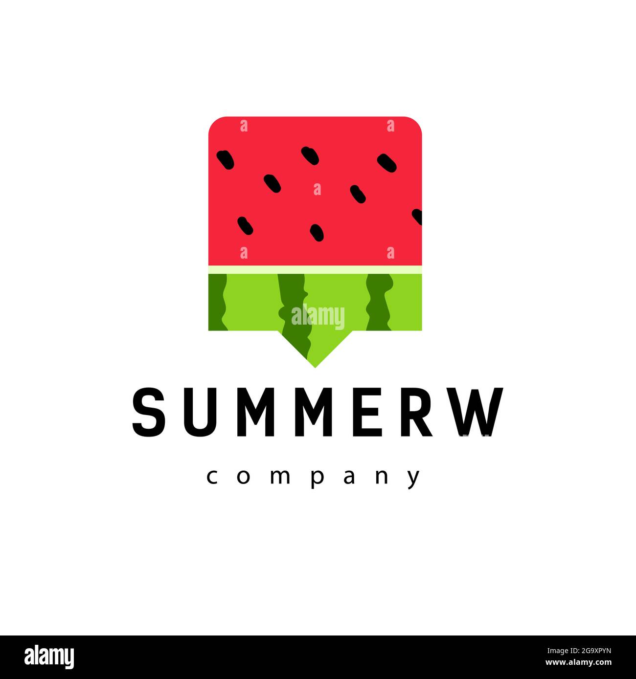 Abstract watermelon logo. Symbolizing the summer refreshing ice cream ...