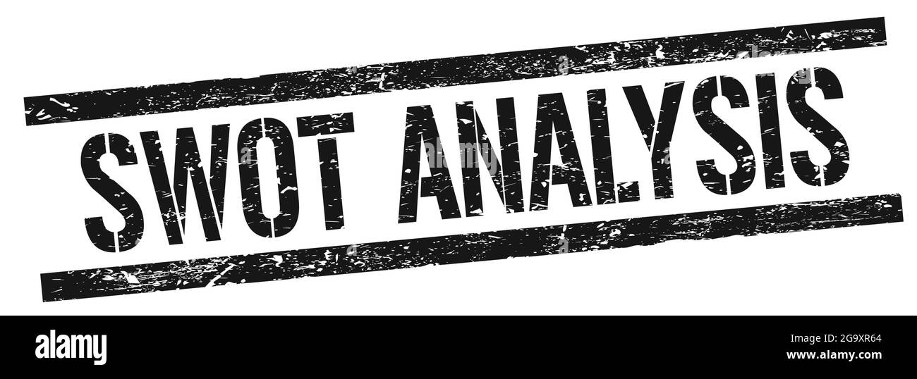 SWOT ANALYSIS text on black grungy rectangle stamp sign Stock Photo - Alamy