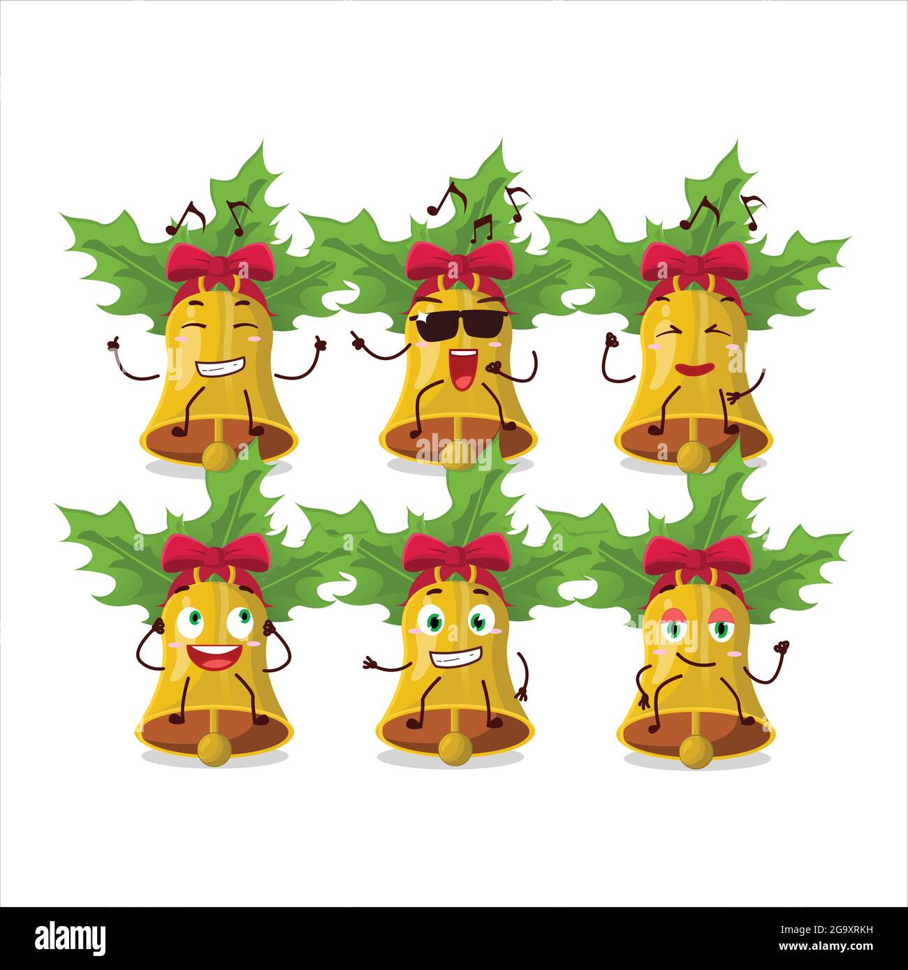 An image of jingle christmas bells dancer cartoon character enjoying ...